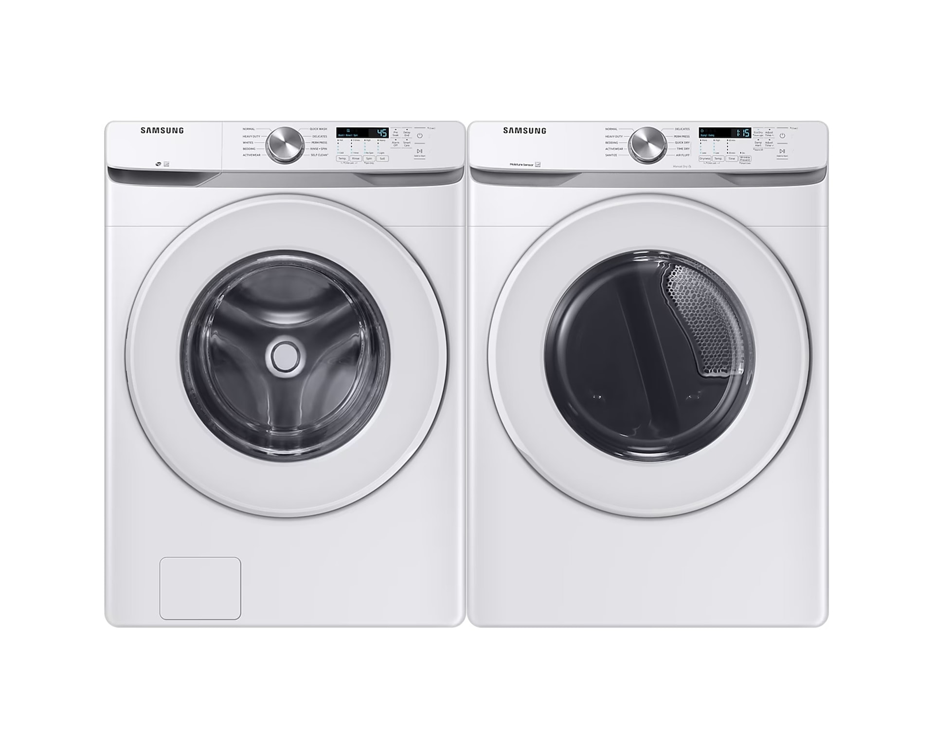 5.2 Cu.Ft. Front Load Washer with Self Clean+ and 7.5 Cu.Ft. Electric ...
