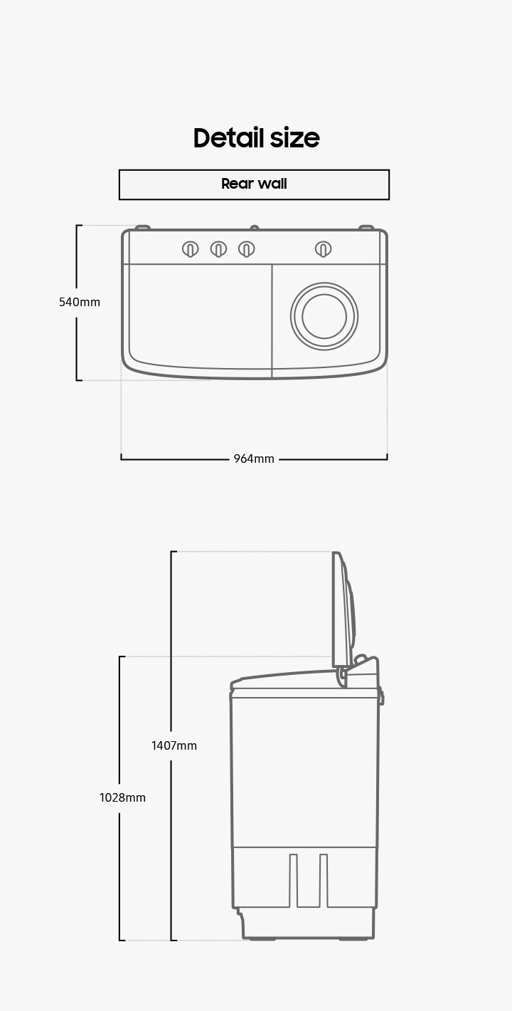 Twin Tub Washer WT16B52 Power Storm 16 kg Black | Samsung Twin Tub Washer WT16B52 Power Storm 16 kg Black | Samsung