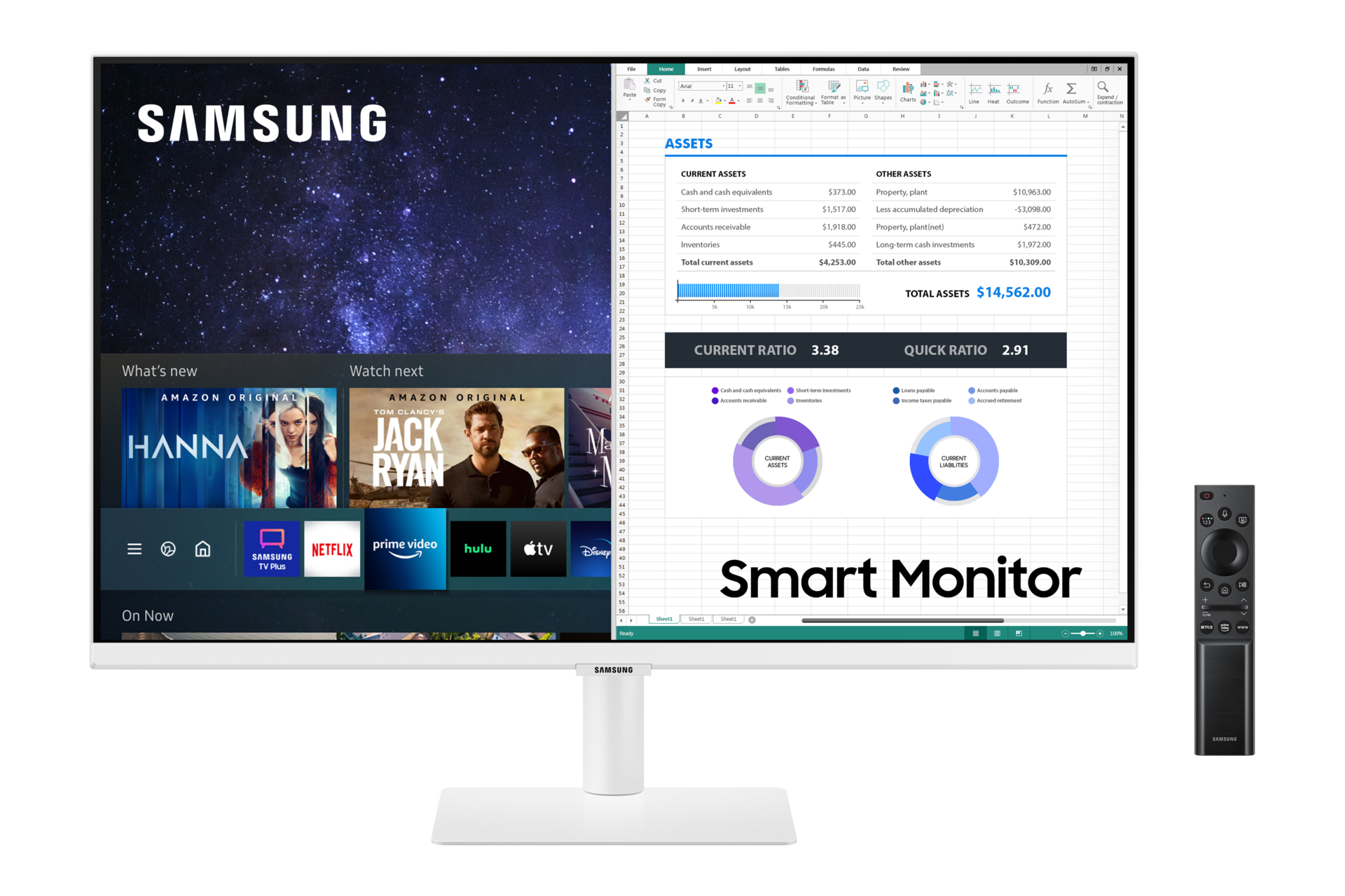 27" Smart Monitor With White Color Design and Smart TV Apps ...