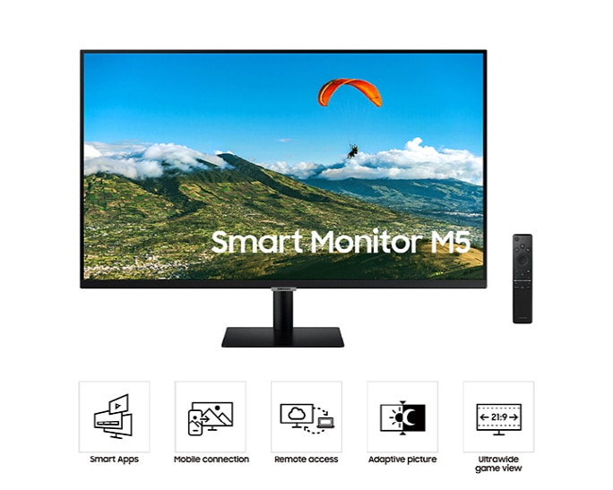 27” Smart монитор M5 [S27AM500NI] | Samsung РОССИЯ