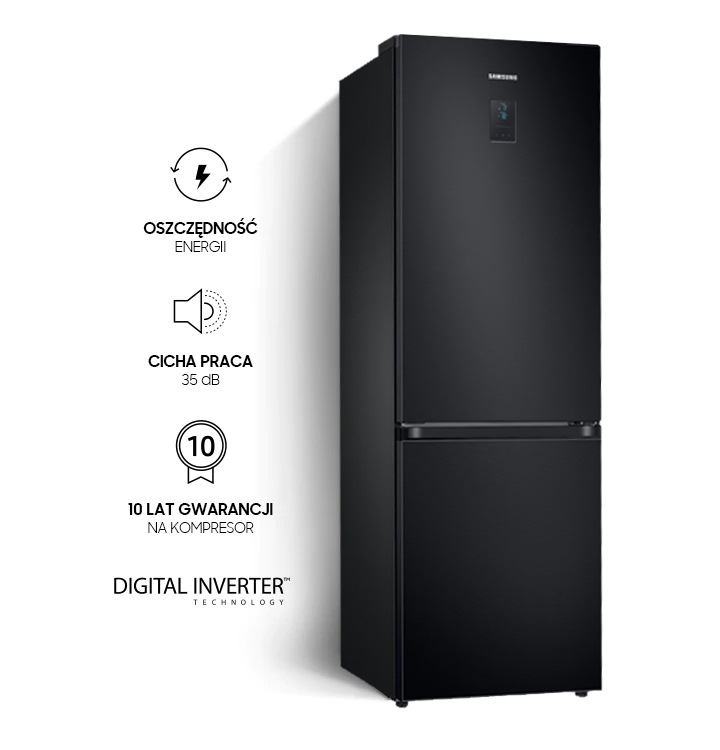 ثلاجة سامسونج نوفرست كومبي اسود ديجتال ماتور انفرتر RB34T672FB1-MR ...