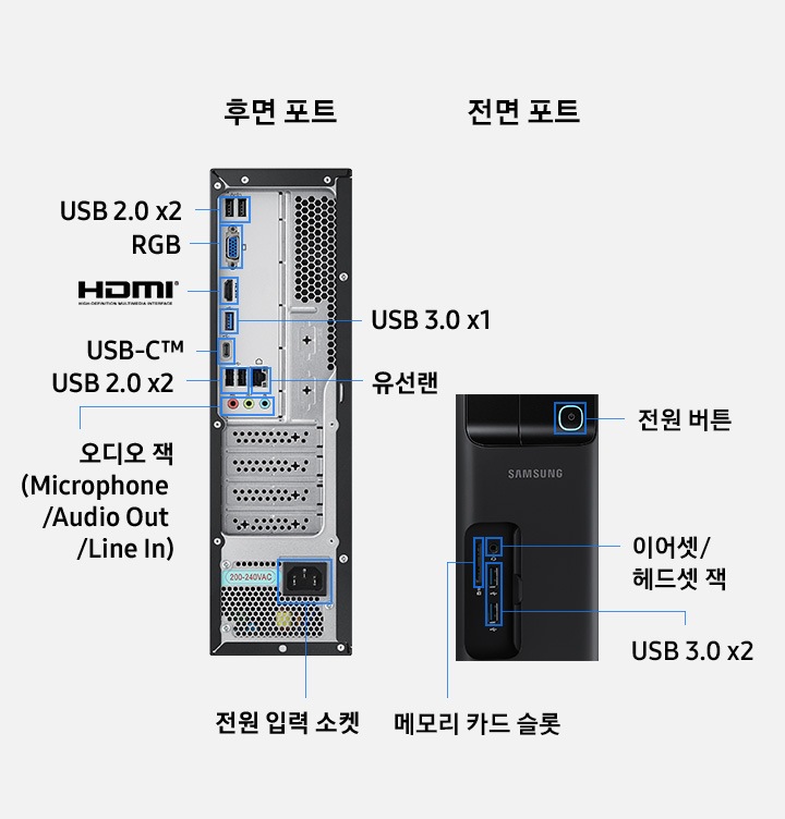 데스크탑 Slim Pentium® Gold / 1 TB HDD | DM500S9Z-AD2BA | Samsung 대한민국