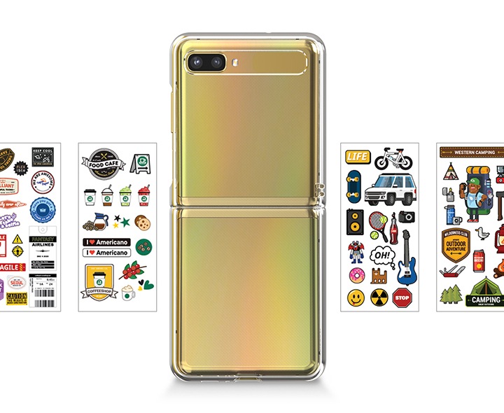 갤럭시 Z 플립 슬림 클리어 커버 with 스티커 (투명) | Samsung 대한민국