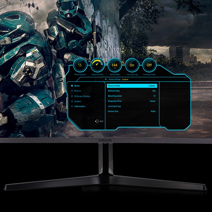 Monitor Gamer Curvo Samsung 32" C32JG50, WQHD 2560x1440 1440P 2K 144Hz ...