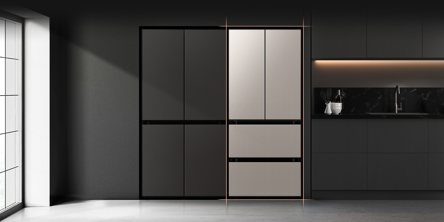 Infinite Line 김치플러스 4도어 키친핏 420L (글래스 쿨링커버) | RQ42B99T1APG | Samsung 대한민국