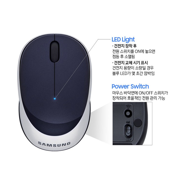 블루투스 마우스 블랙 | SMB-9400B | Samsung 대한민국