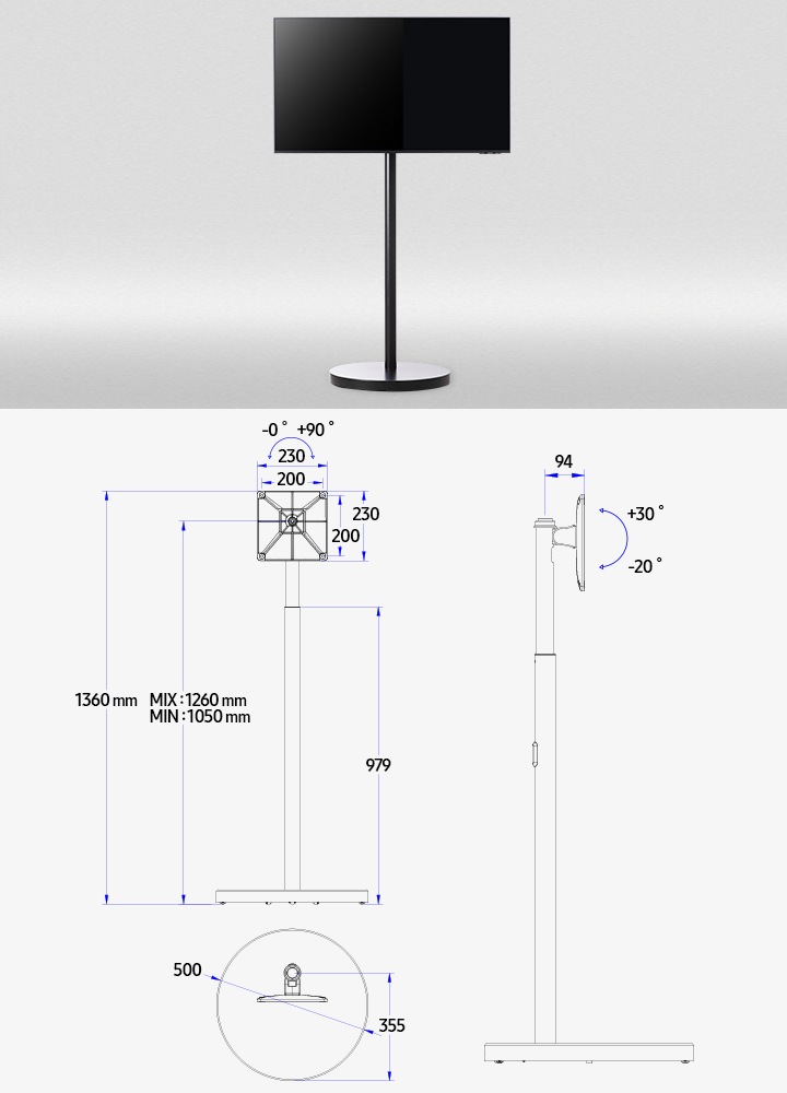 무빙 스탠드 블랙 | HA-MNS-S43-BK | Samsung 대한민국