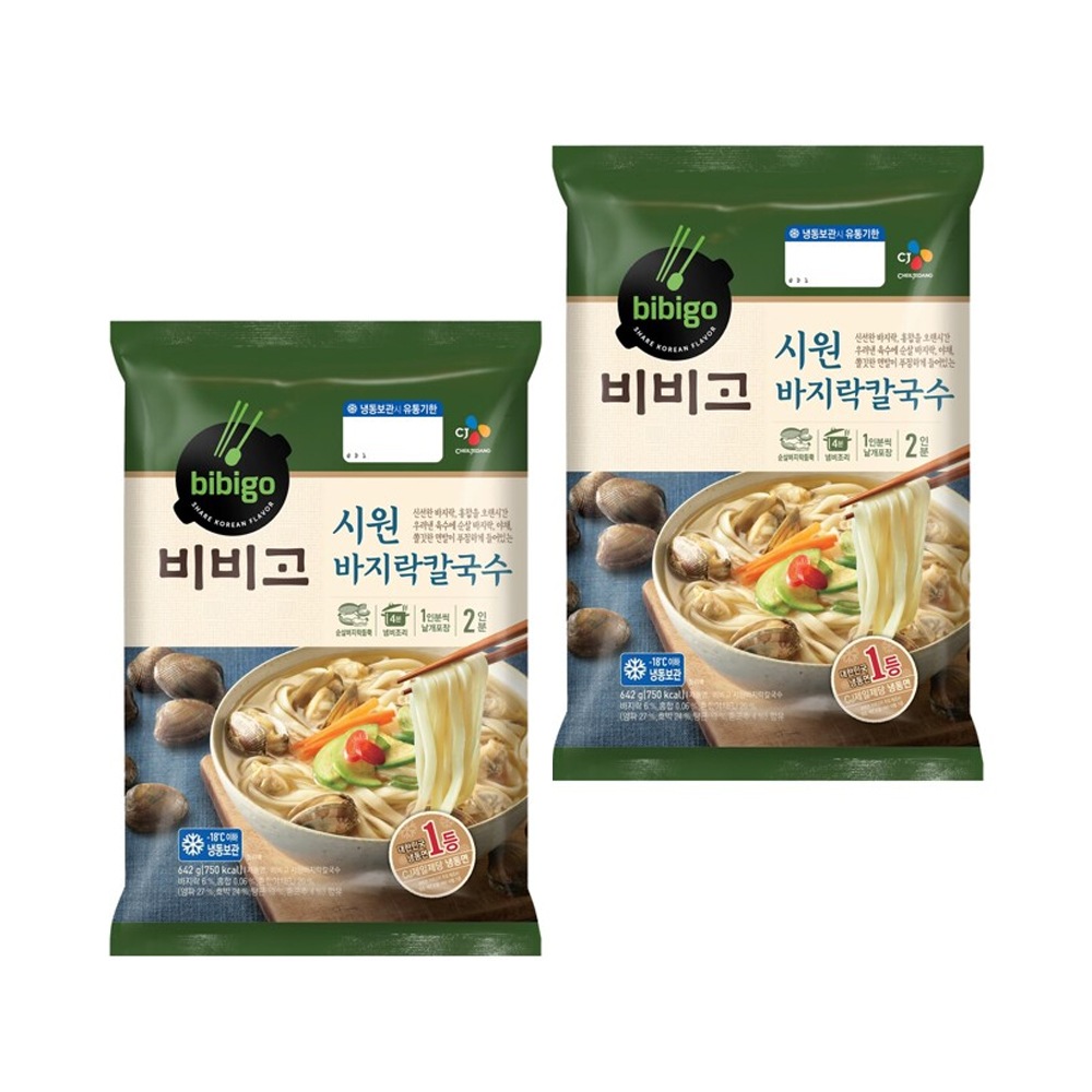 [CJ제일제당] 비비고 시원바지락칼국수 642g(2인분) x 2개 | CJ제일제당 대한민국
