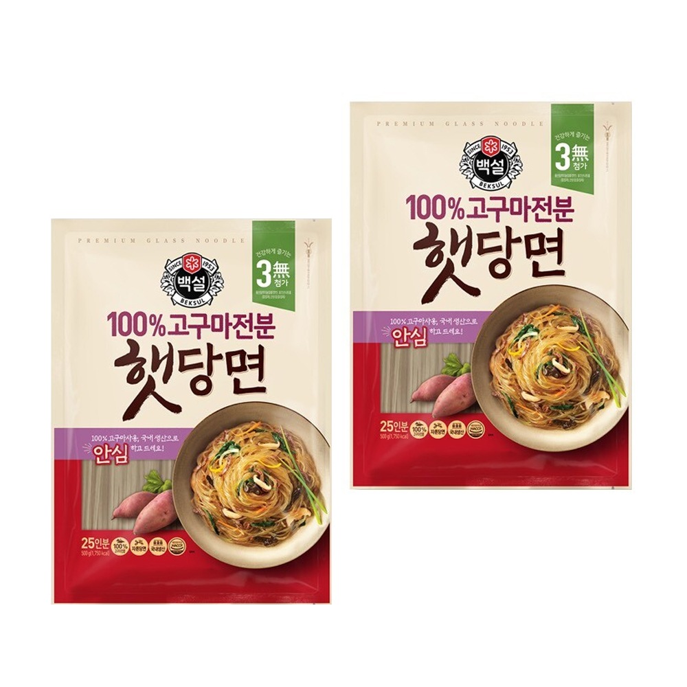 [CJ제일제당] 백설 100% 고구마전분 햇당면 500g x 2개 | CJ제일제당 대한민국