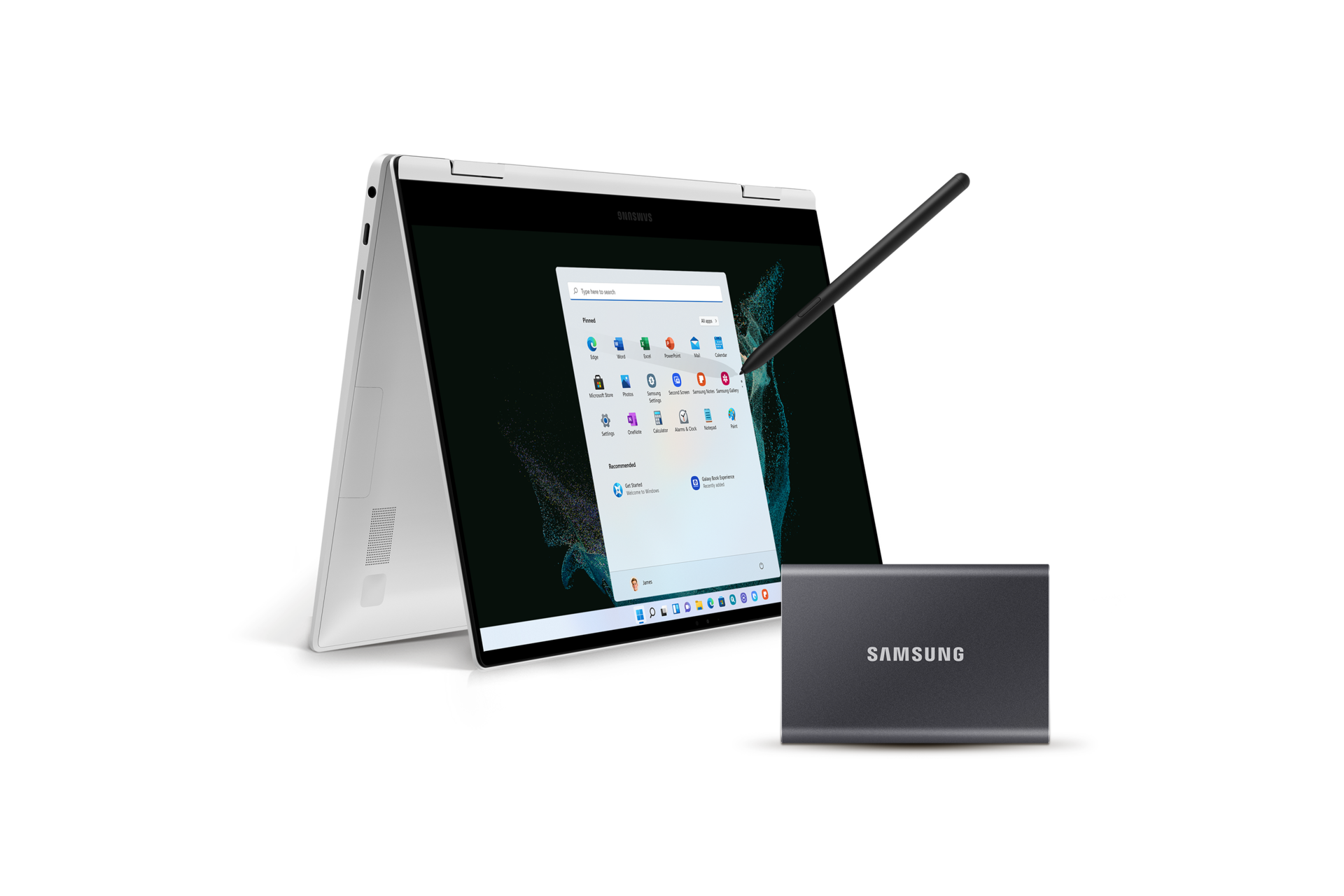 갤럭시 북2 Pro 360 + 포터블 SSD T7 USB 3.2 Gen 2 500 GB 패키지 | NT930QED-KX71S ...